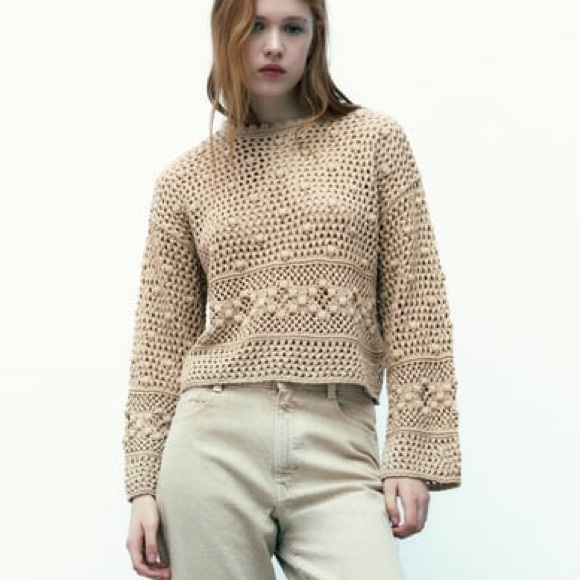 Zara | Sweaters | Zara Crochet Sweater | Poshmark